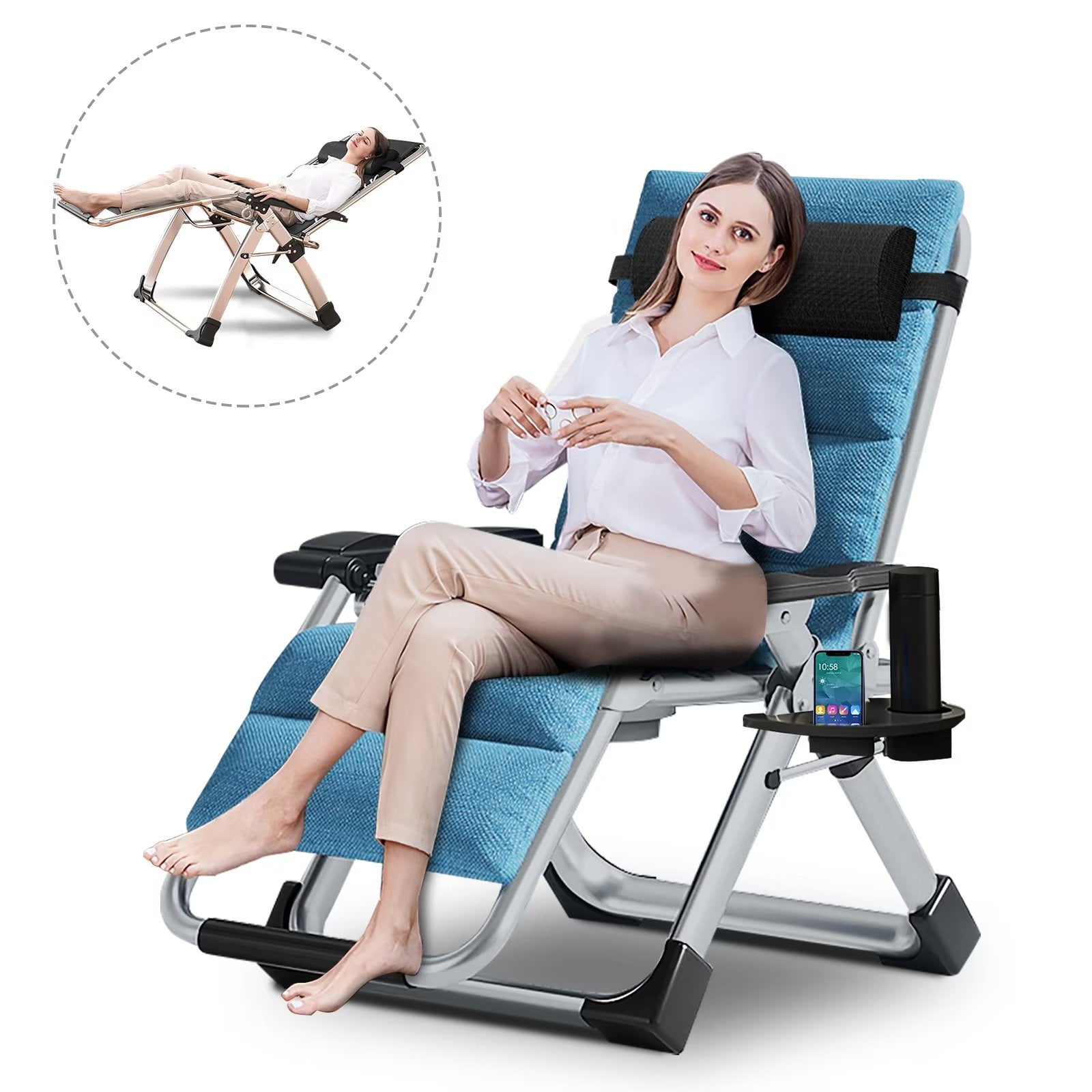 Lilypelle Zero Gravity Chair Fold Lounge Chairs Outdoor Lawn Chaise ...