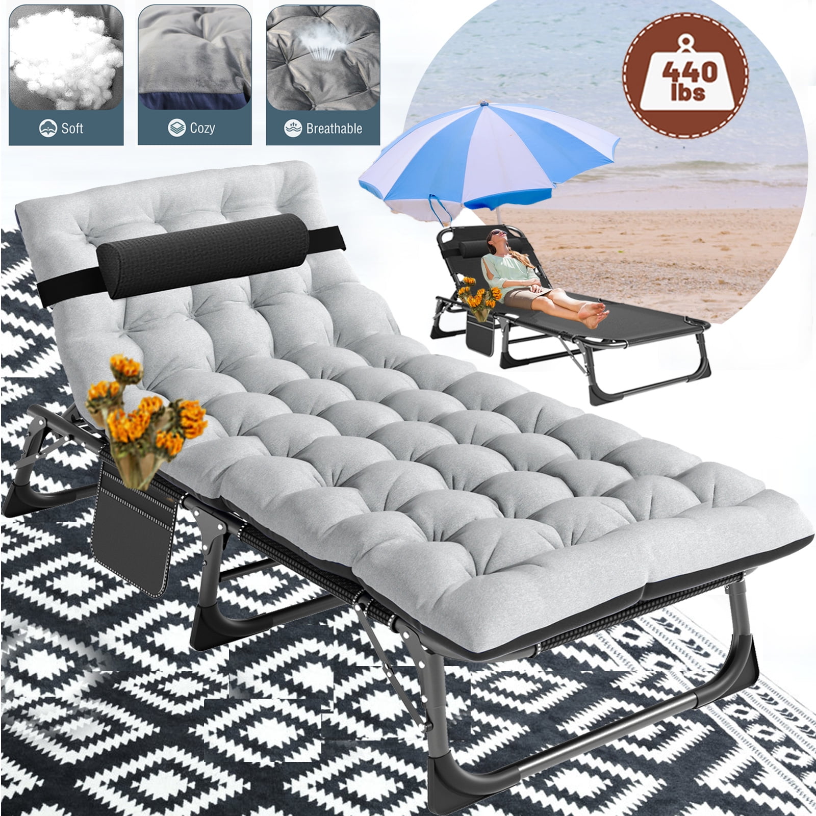 Lilypelle folding cot with mattress,Heavy Duty Sleeping Cots with Carry ...