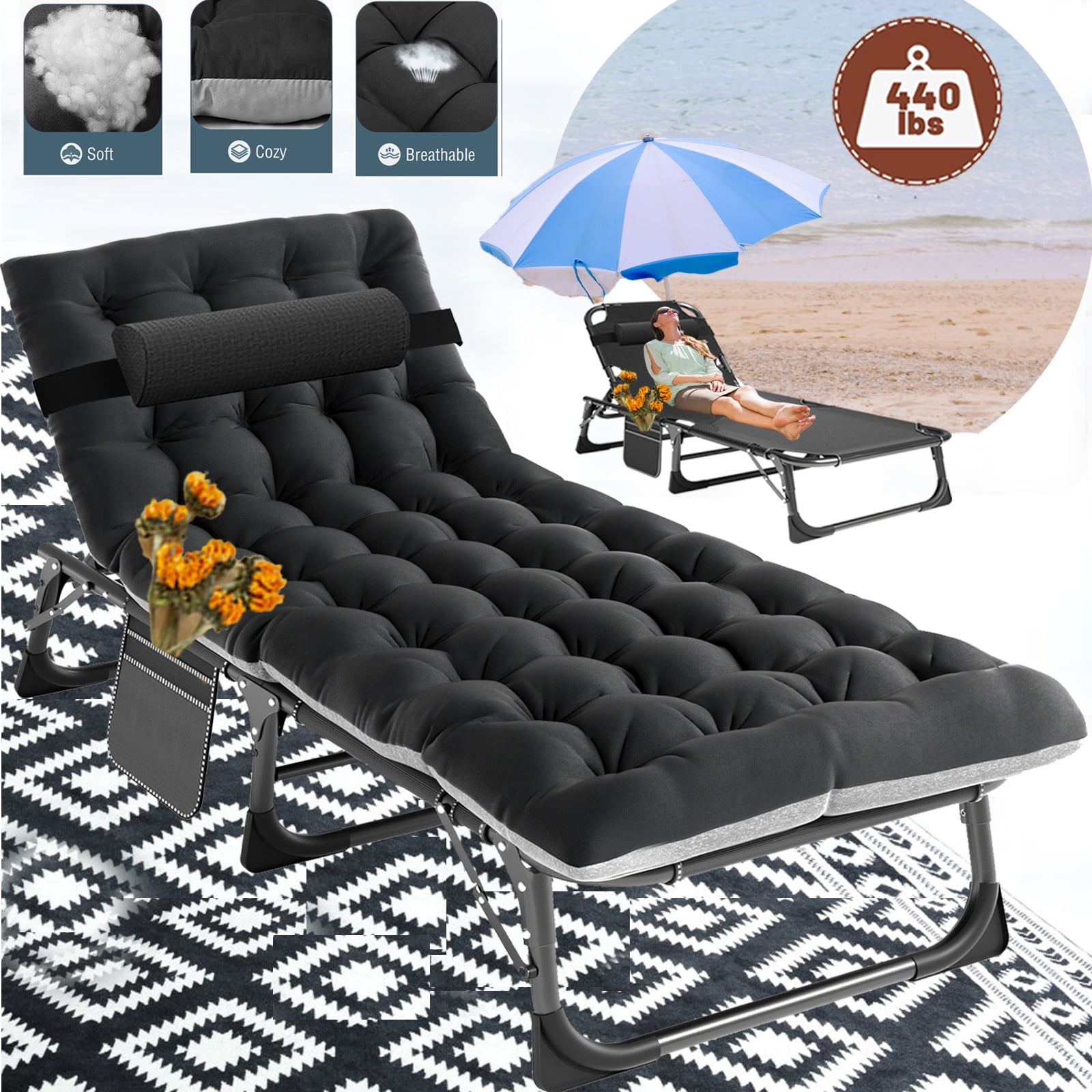 Lilypelle folding cot with mattress,Heavy Duty Sleeping Cots with Carry ...