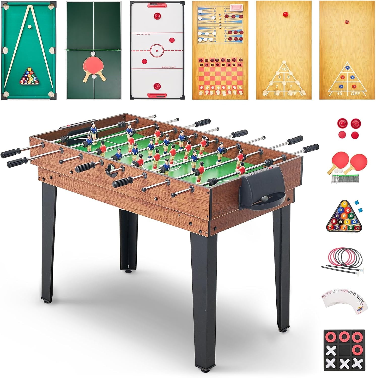 Lilypelle 12 in-1 Combo Game Table Set - 2x4ft Multi Game Table ...