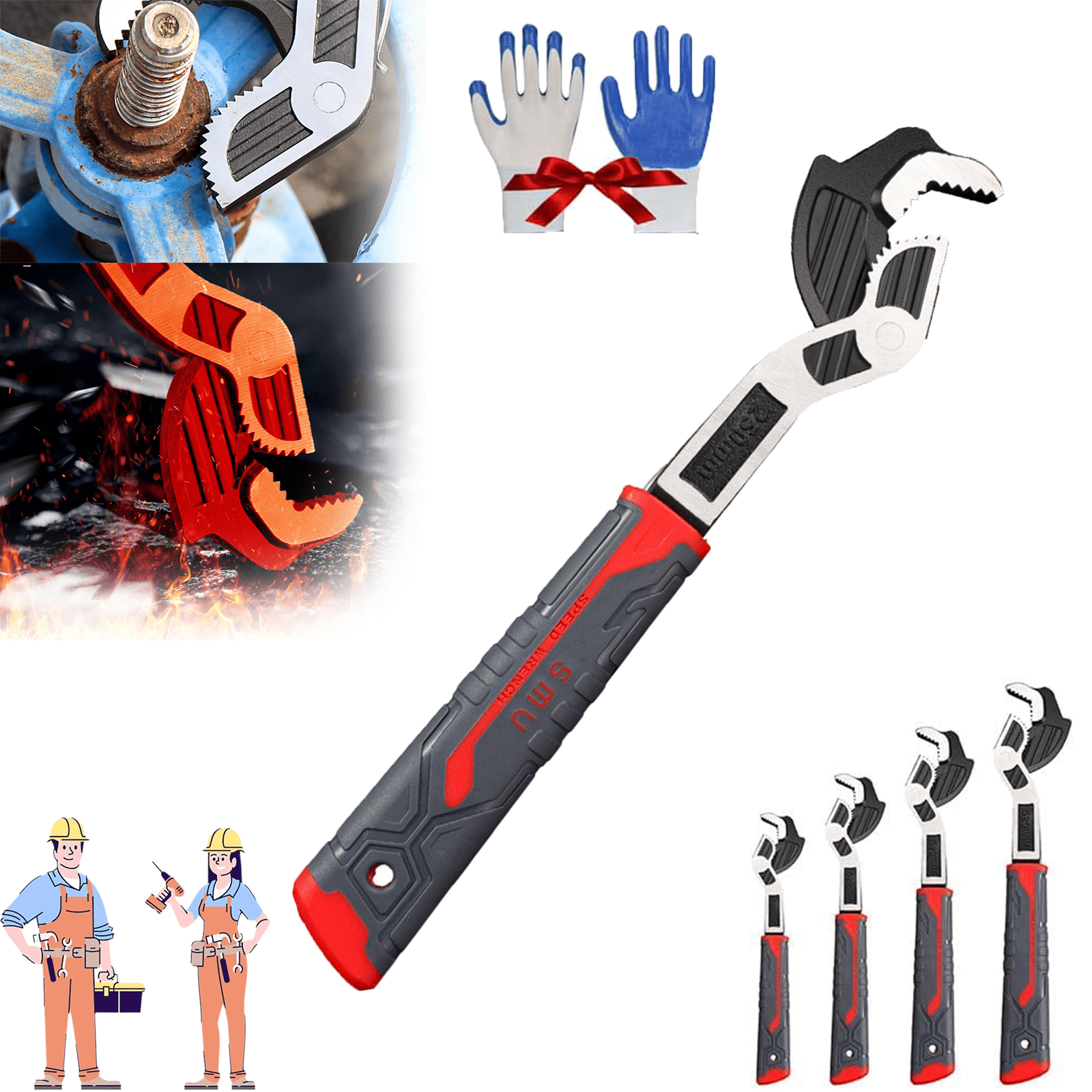 Lilyrhyme Multifunctional Self locking Wrench, Self Locking Adjustable ...