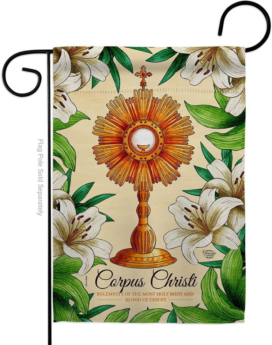 Lilys Corpus Christi Garden Flag - Religious First Communion Cross ...