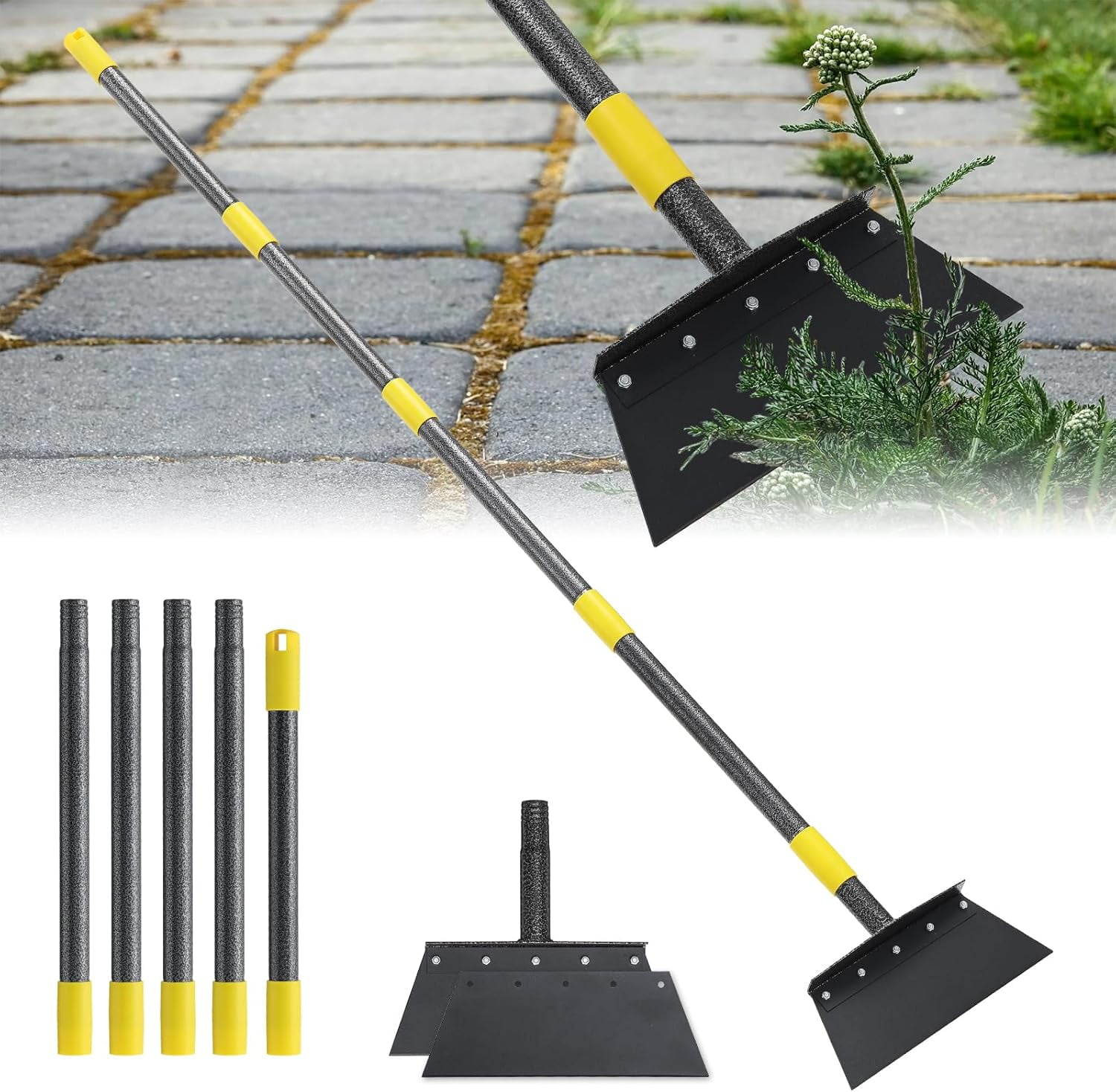 LCOKEIY Garden Cleaning Shovel, 76" Adjustable Multifunctional Flat ...