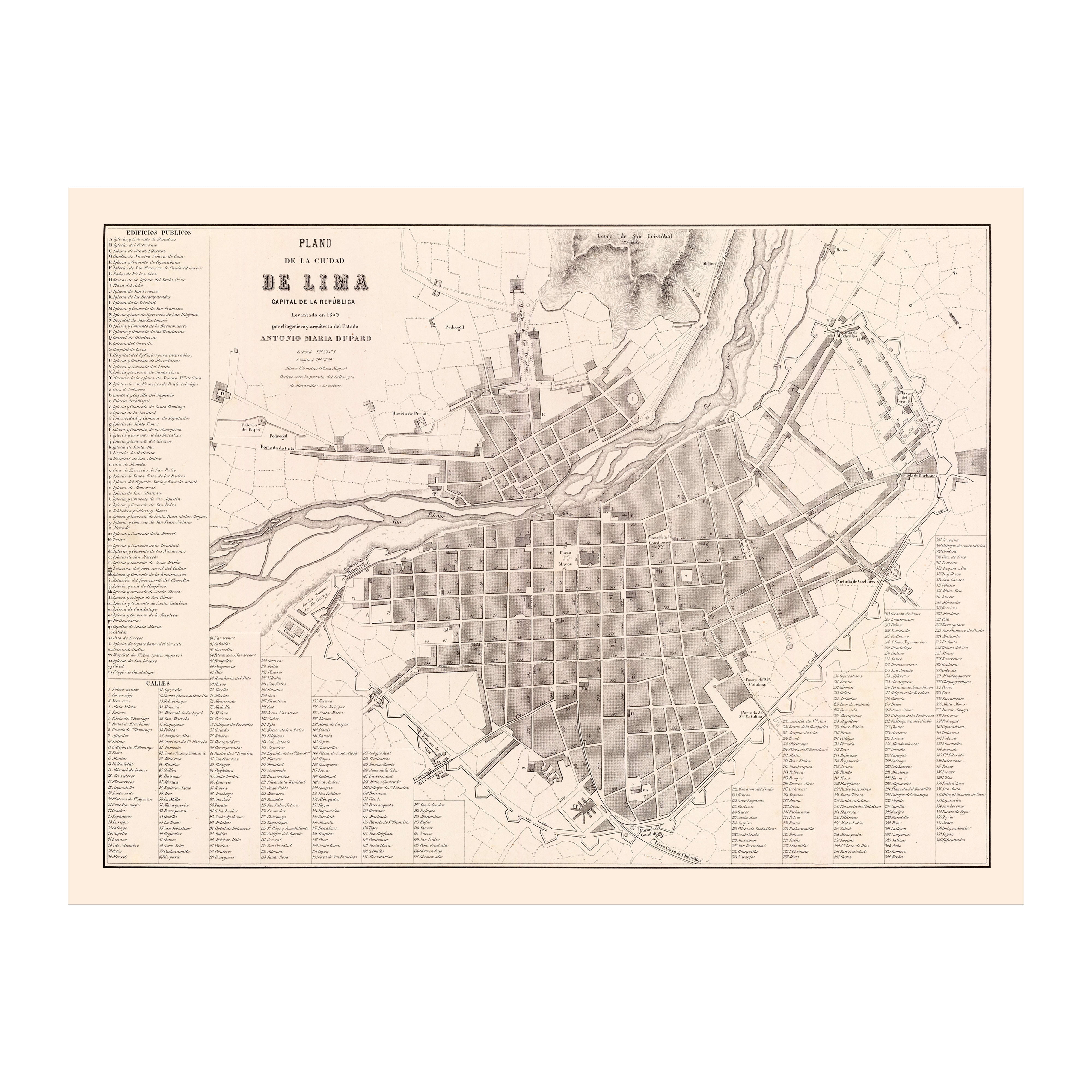 Lima Art, 1865 Vintage Map of Lima Peru History Wall Decor Gift, Old ...
