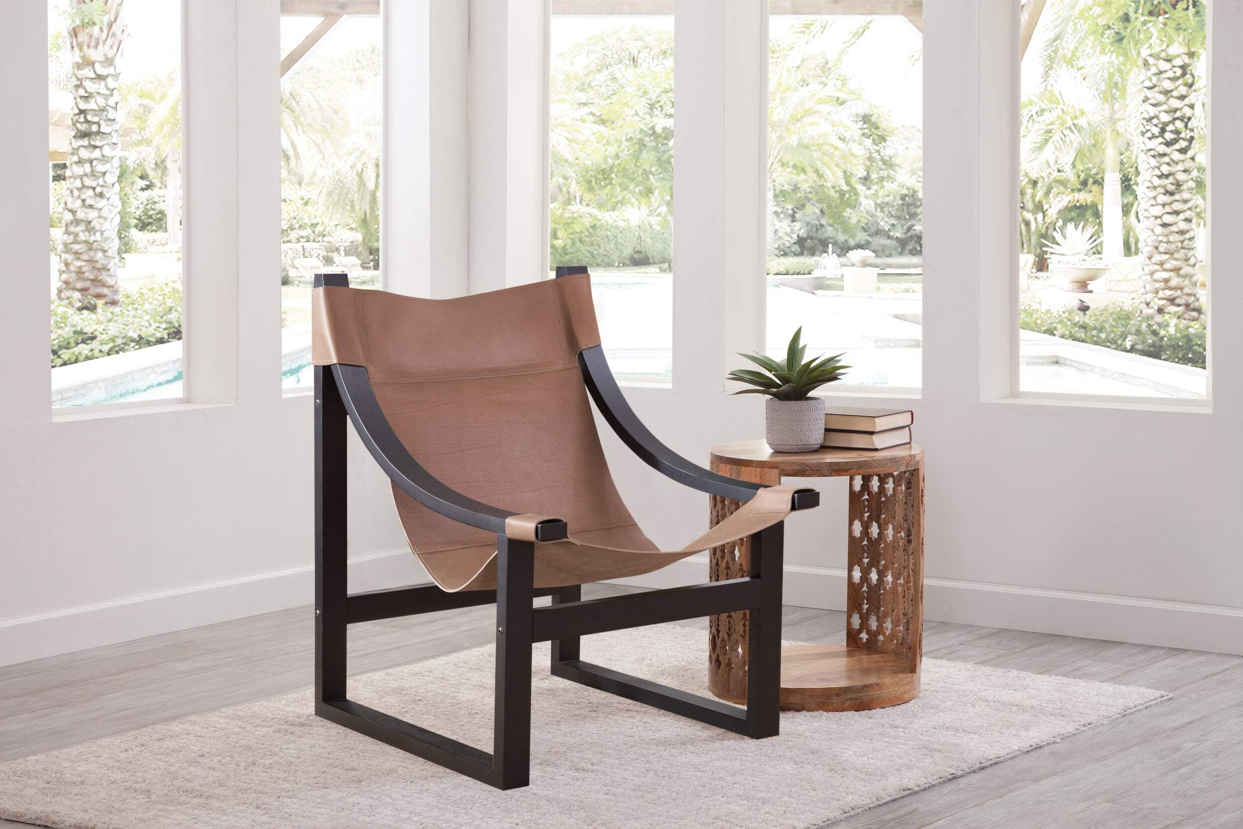 Lima Natural Leather Sling Light Brown Light Brown Wood - Walmart.com