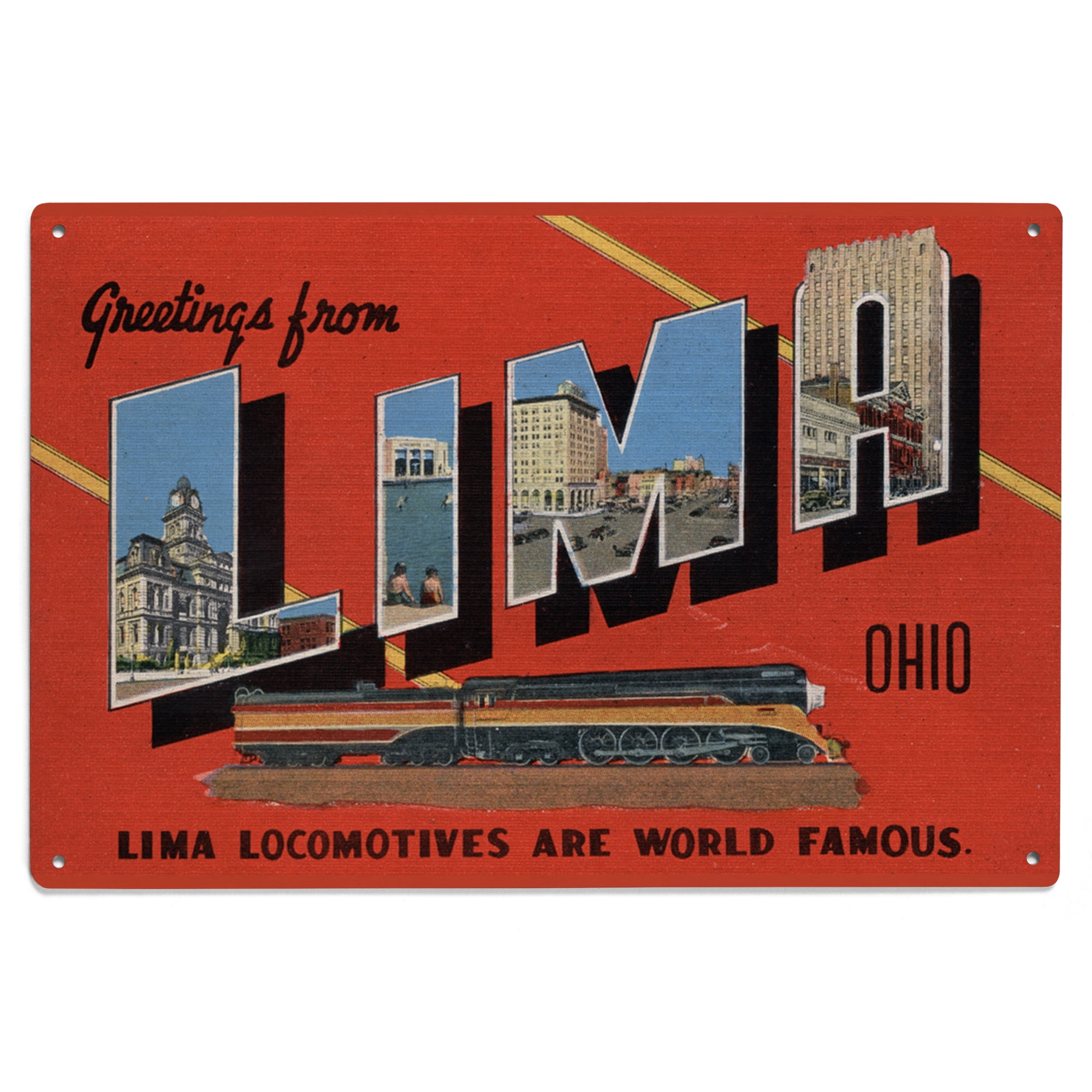 Lima, Ohio, Large Letters, Lima Locomotives are World Famous Birch Wood ...