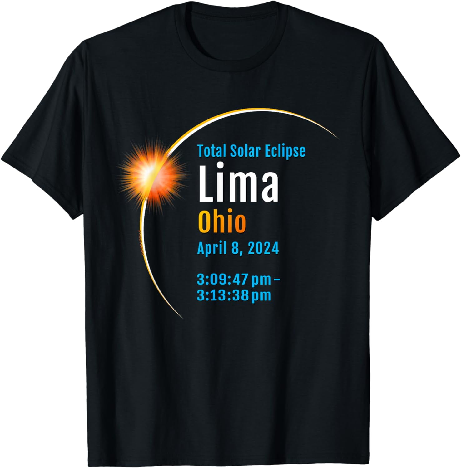 Lima Ohio OH Total Solar Eclipse 2024 :: 1 :: T-Shirt - Walmart.com
