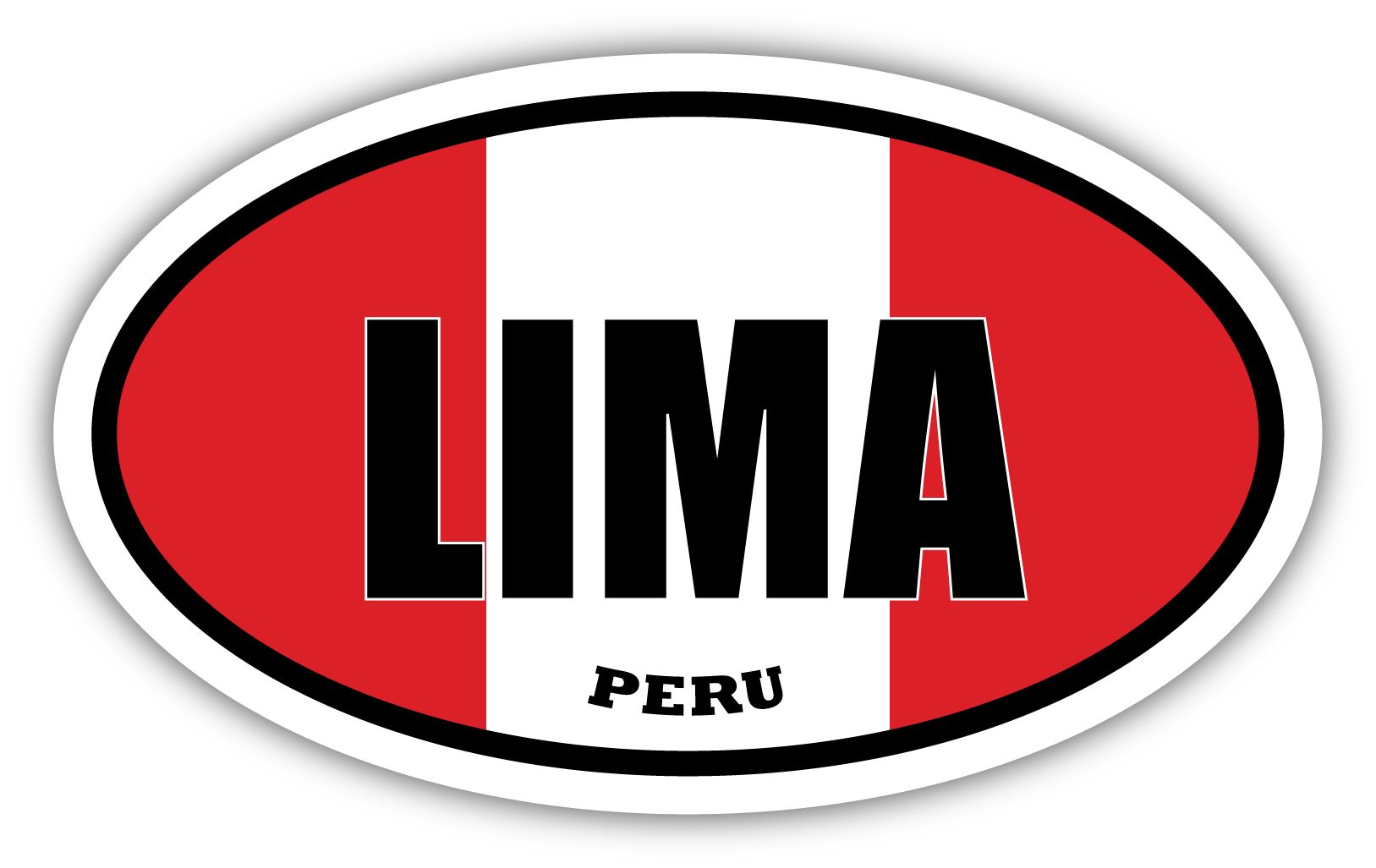 Lima Peru Flag Oval Decal Vinyl Bumper Sticker 3x5 inches - Walmart.com