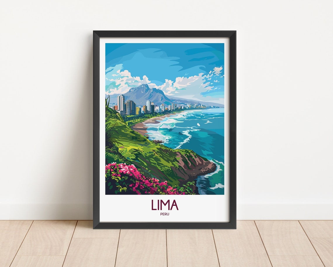 Lima Poster Peru Scenic City Travel Wall Art Decor, Unframed Poster ...