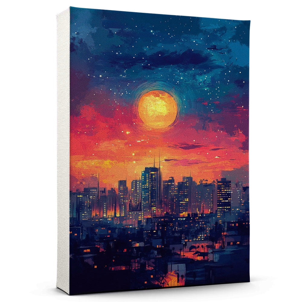 Lima Travel Canvas Art Print, Peru Wall Canvas Starry Night, Lima ...
