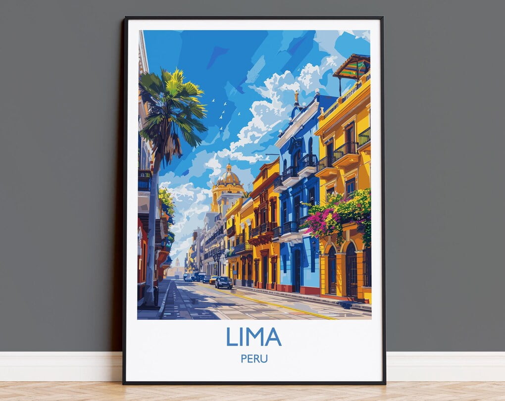 Lima Travel Print, Travel Poster Of Lima, Peru Poster, Lima Wall Art ...