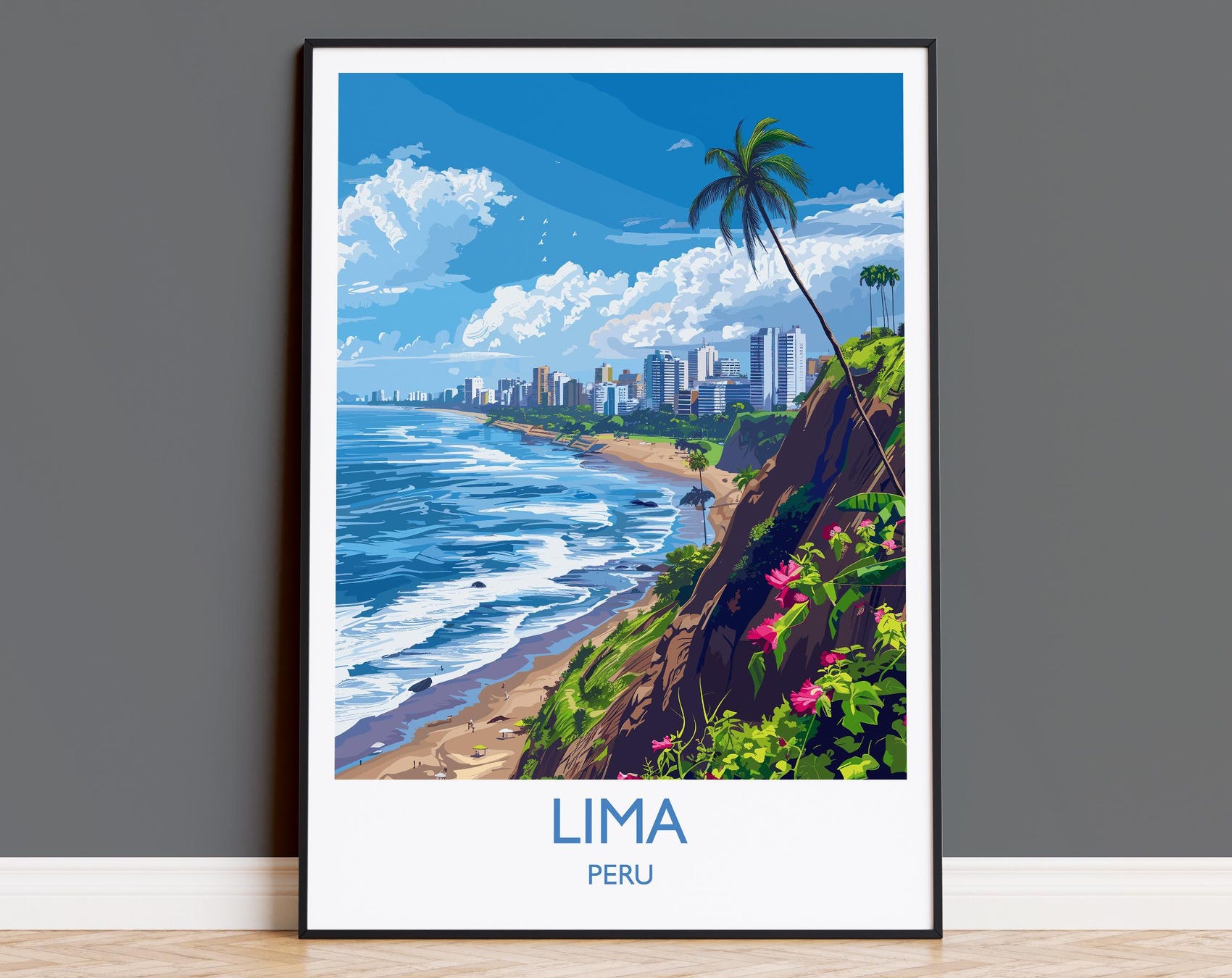Lima Travel Print, Travel Poster of Lima, Peru Poster, Lima Wall Art ...