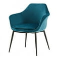 Limari Home Wilson 18" Modern Velvet Fabric Dining Chair in Teal Blue - Walmart.com