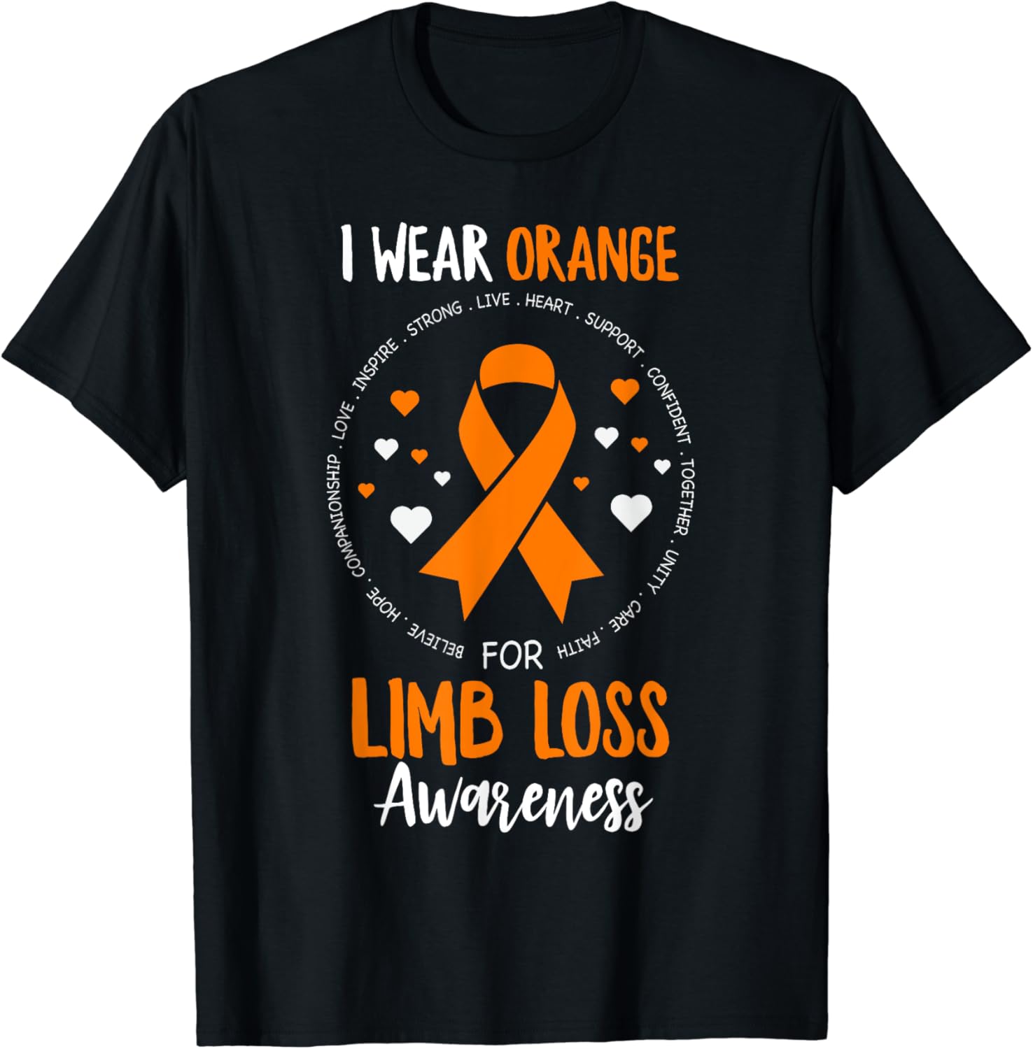 Limb Loss Awareness Ribbon Funny Amputee Support Amputation T-Shirt ...