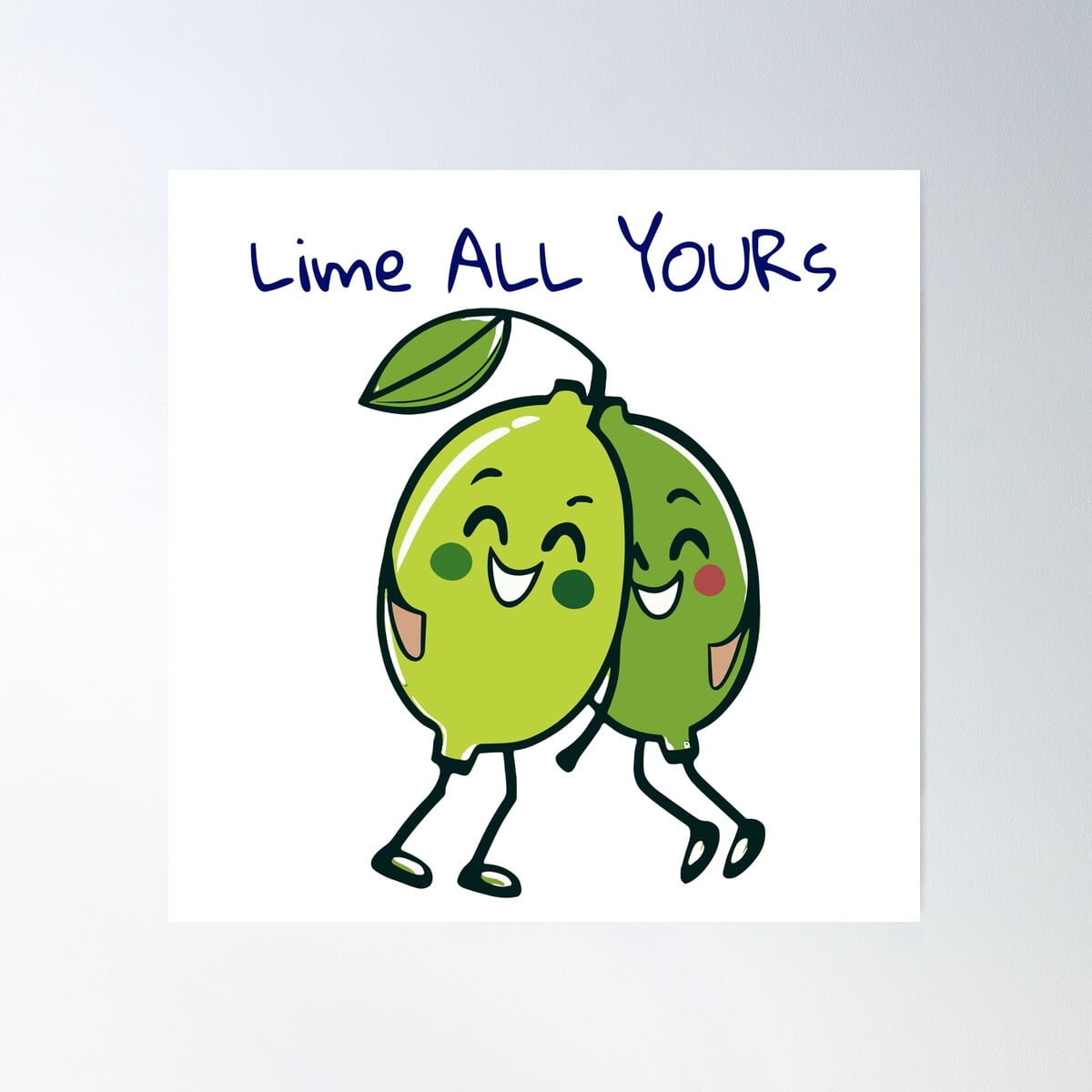 Lime All Yours Puns Poster Wall Art, Modern Wall Decor For Living Room ...