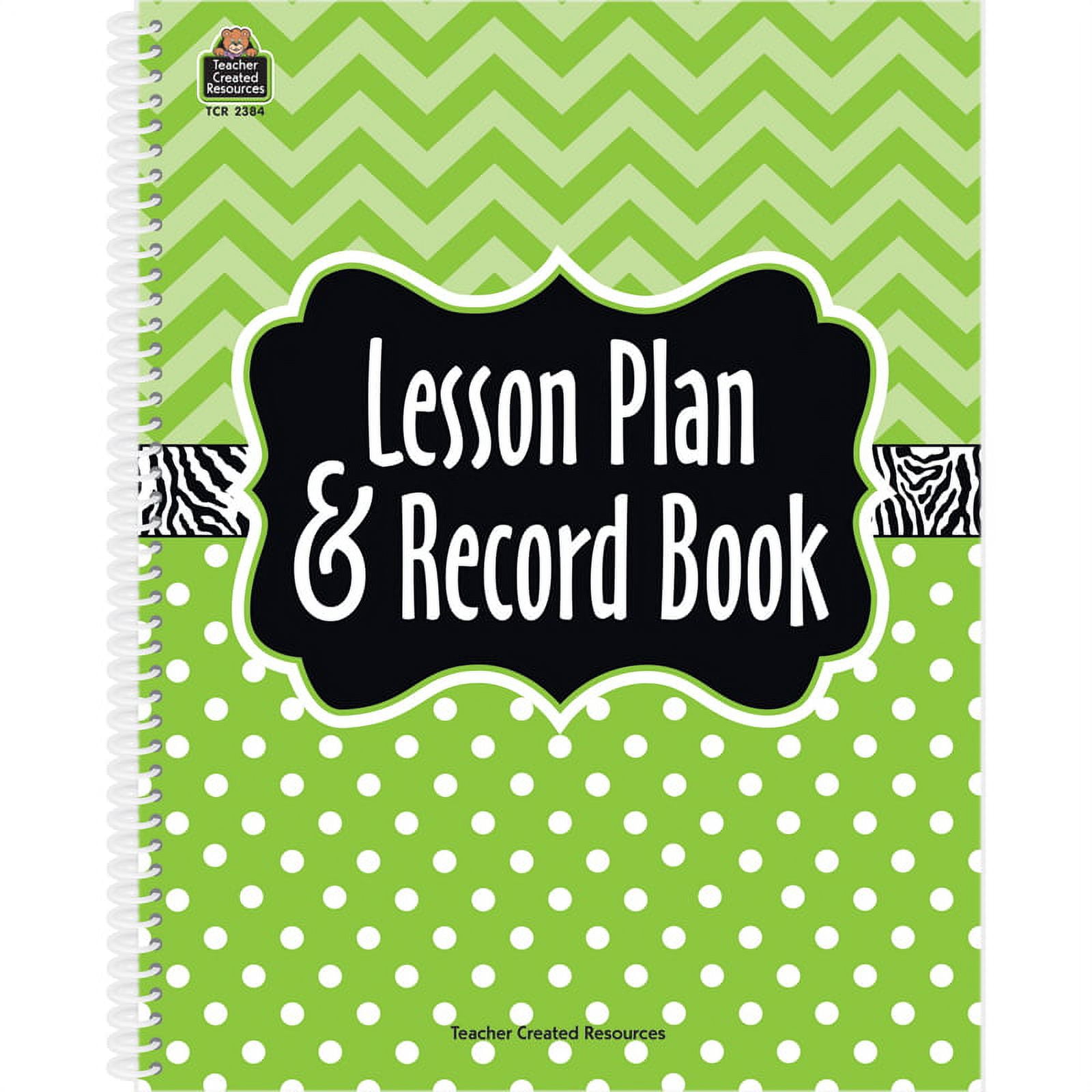 Lime Chevrons and Dots Lesson Plan & Record Book | Bundle of 10 Each ...