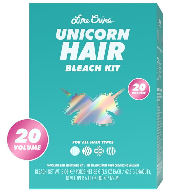 Lime Crime Unicorn Hair Lightening Kit, 20 Volume Lift Powder Dye, 3 ...