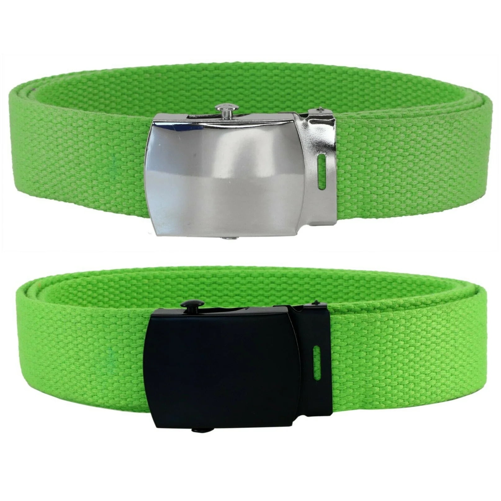 Lime Green Adjustable Canvas Military Web Belt With Metal Buckle 32 to ...