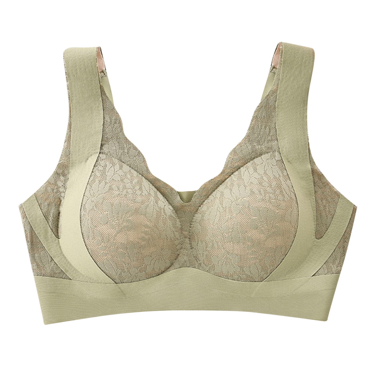 Lime Green Backless Spandex Bras for Women Graphic Push Up Pushup ...