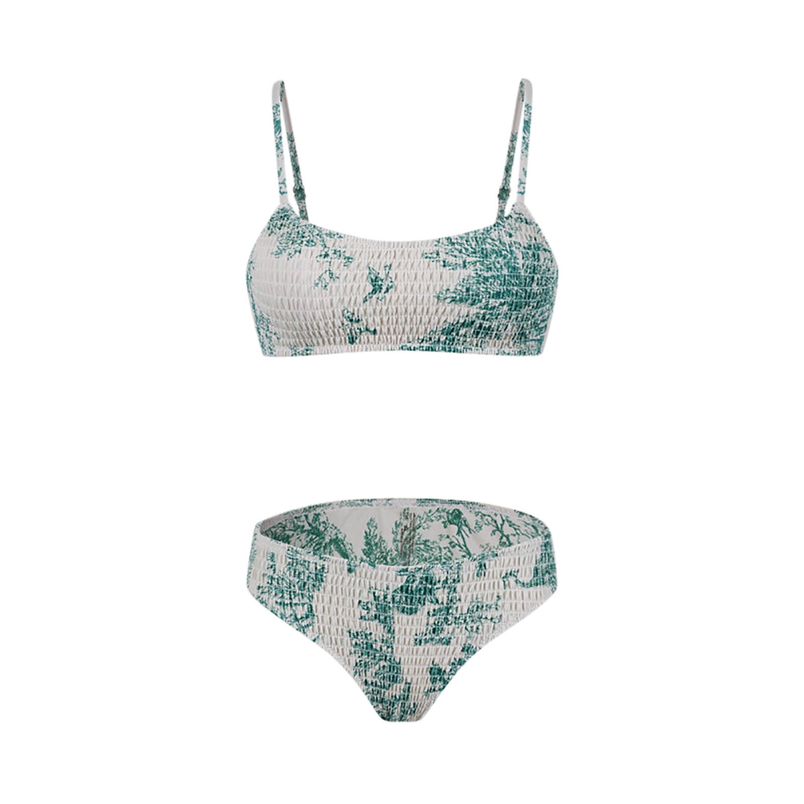 Lime Green Bikini Set for Women Slip Print Match Victorian Triangle 2 ...