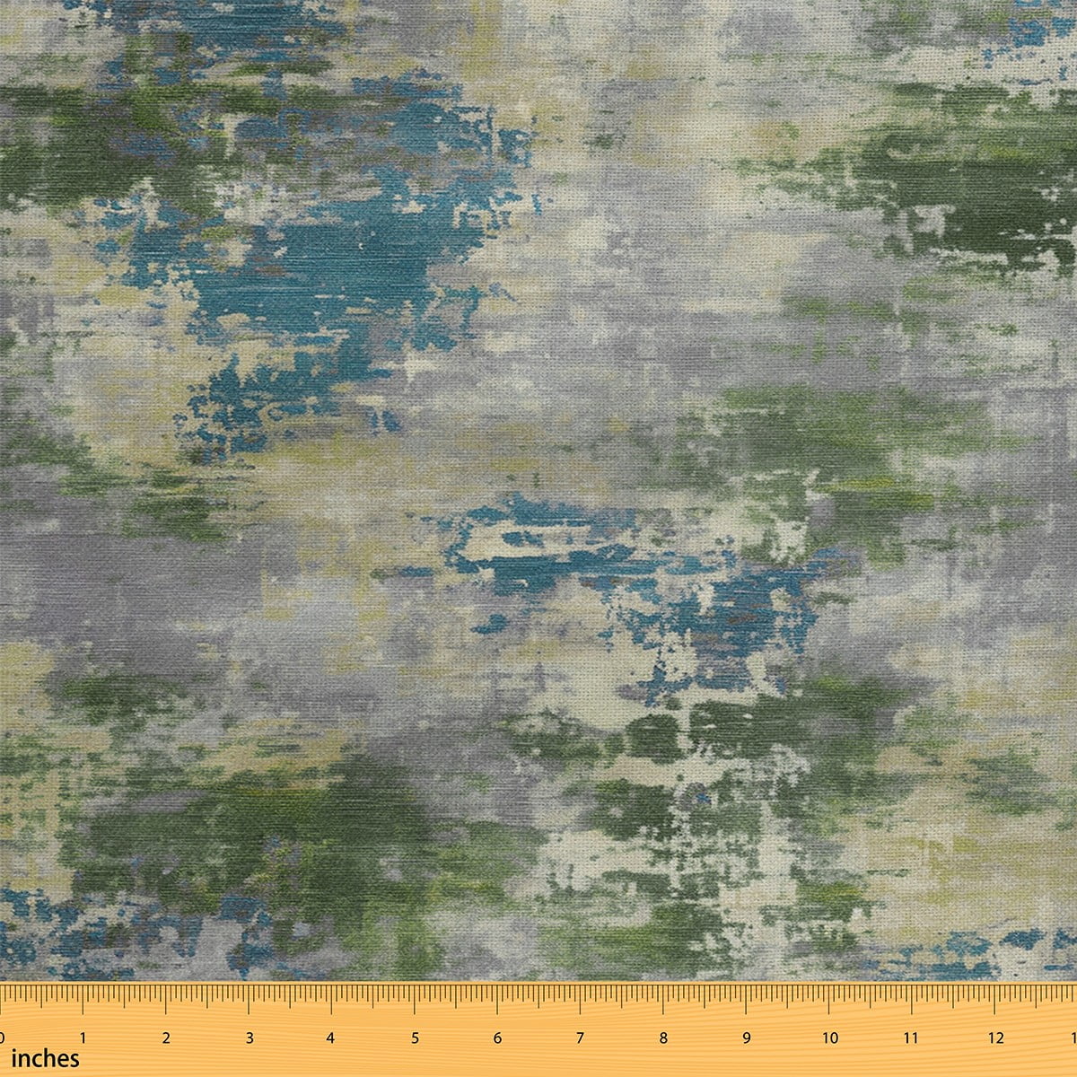 Lime Green and Blue Watercolor Fabric by the Yard,Modern Abstract ...