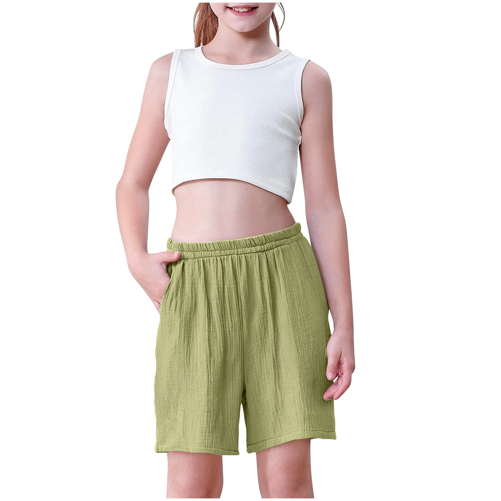 Lime Green Boy Girl Shorts for Children Boy Girl Summer Fall Loose Fit ...