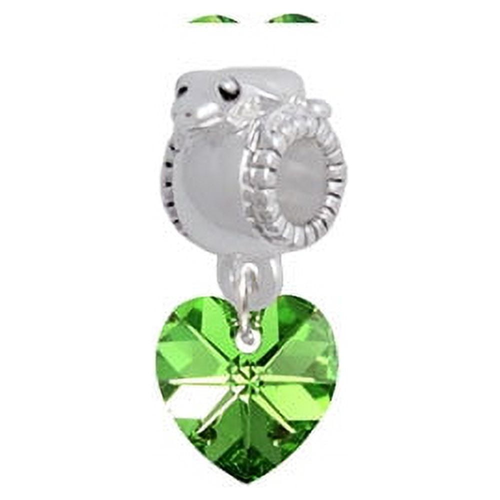 Lime Green Crystal Heart - Frog Charm Bead - Walmart.com
