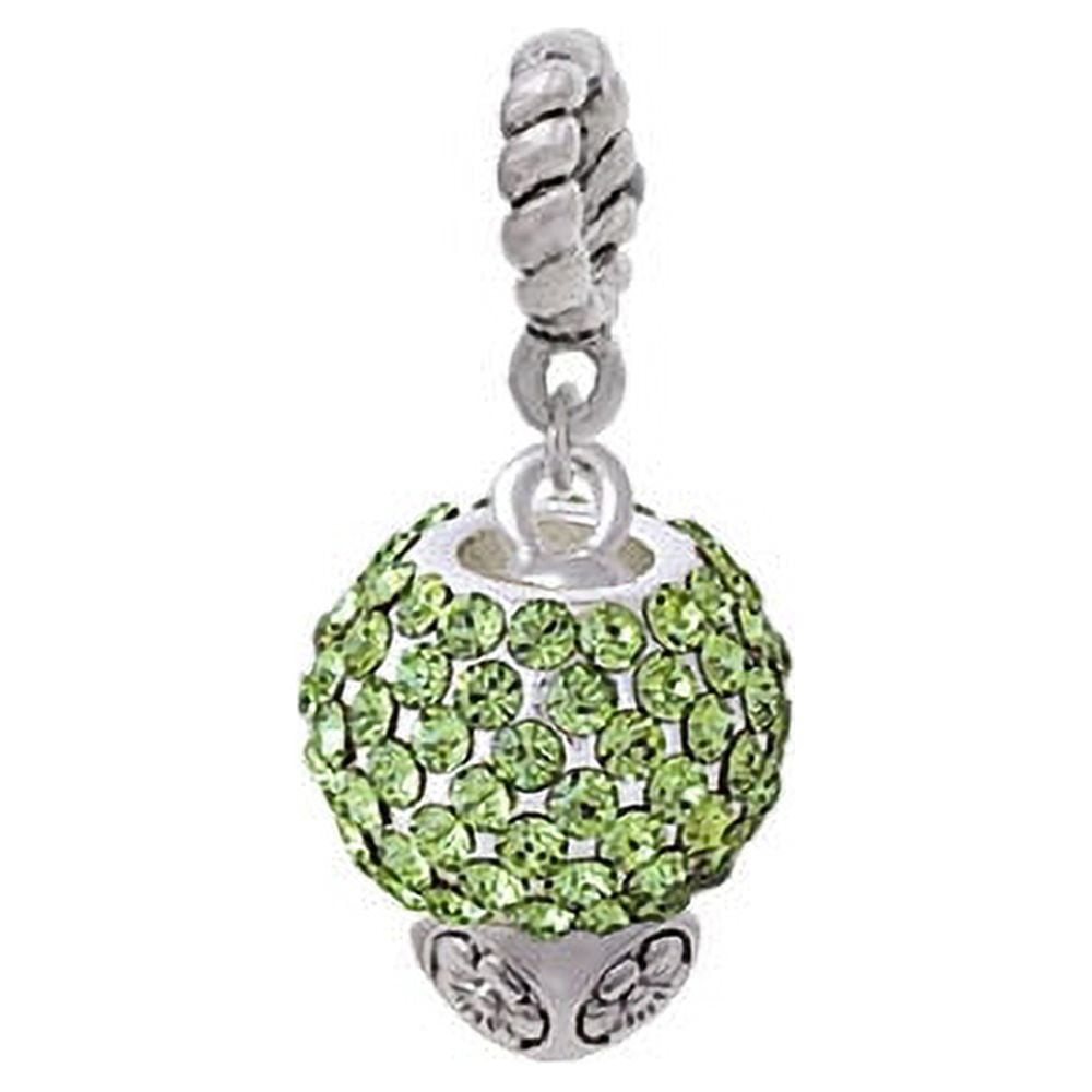 Lime Green Crystal Sparkle Spinner - Rope Charm Bead - Walmart.com
