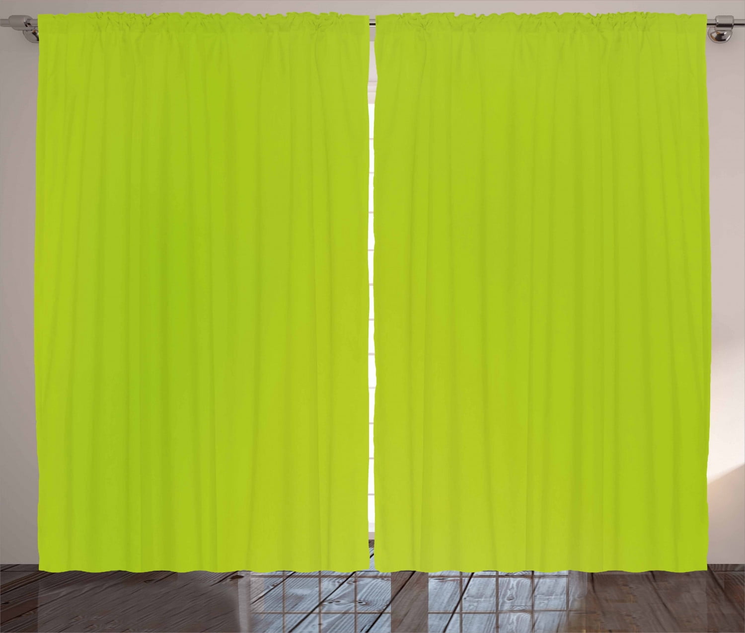 Ambesonne Lime Green Curtains 2 Panel Set, Blurry Pastel Colors, 108" x ...