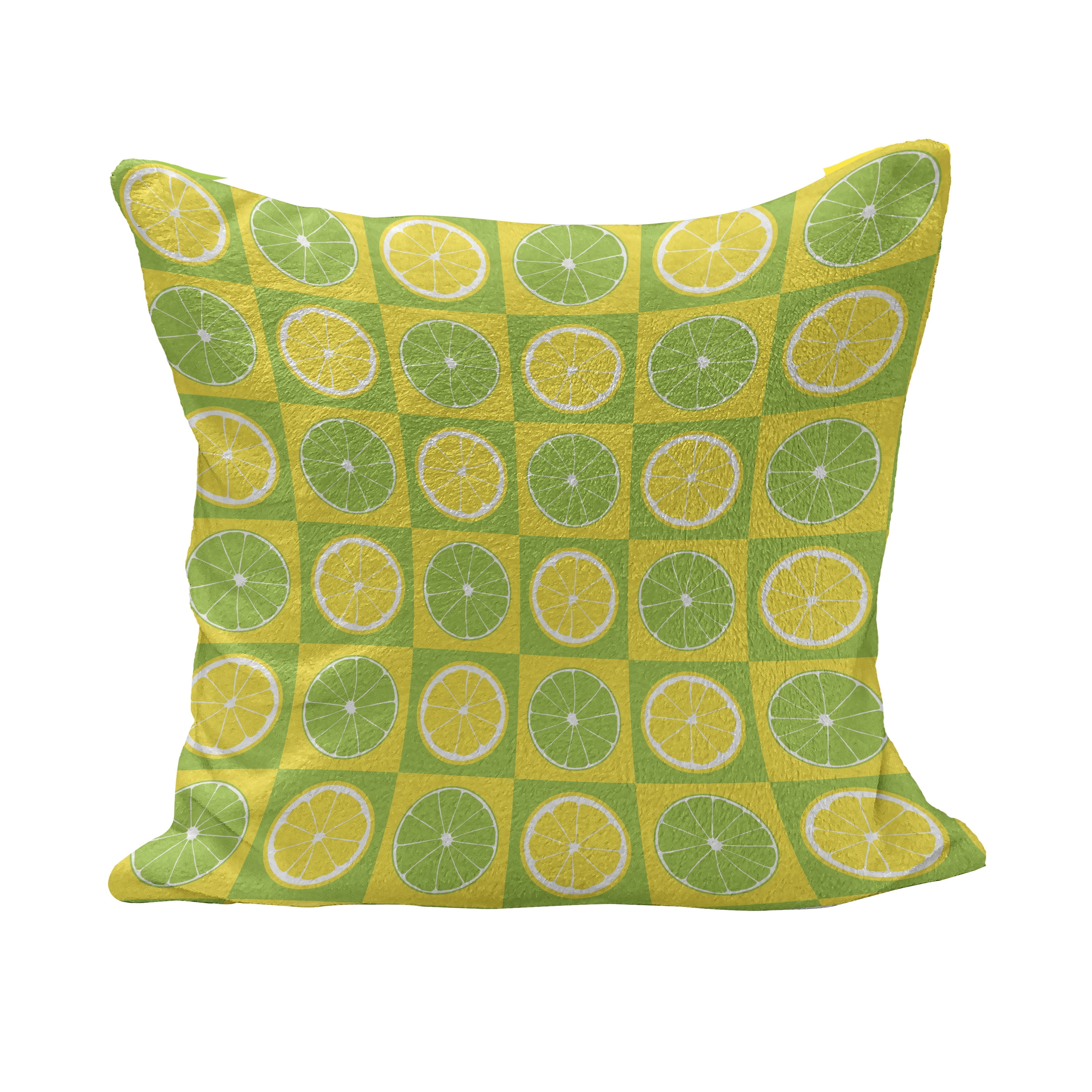 Lime Green Fluffy Throw Pillow Cushion Cover, Lemon and Lime in Pop Art ...