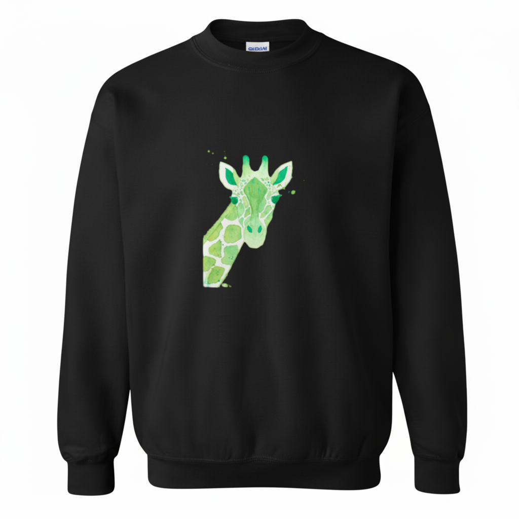 Lime Green Giraffe Vibrant Safari Animal Lover Art Sweatshirt, up to ...
