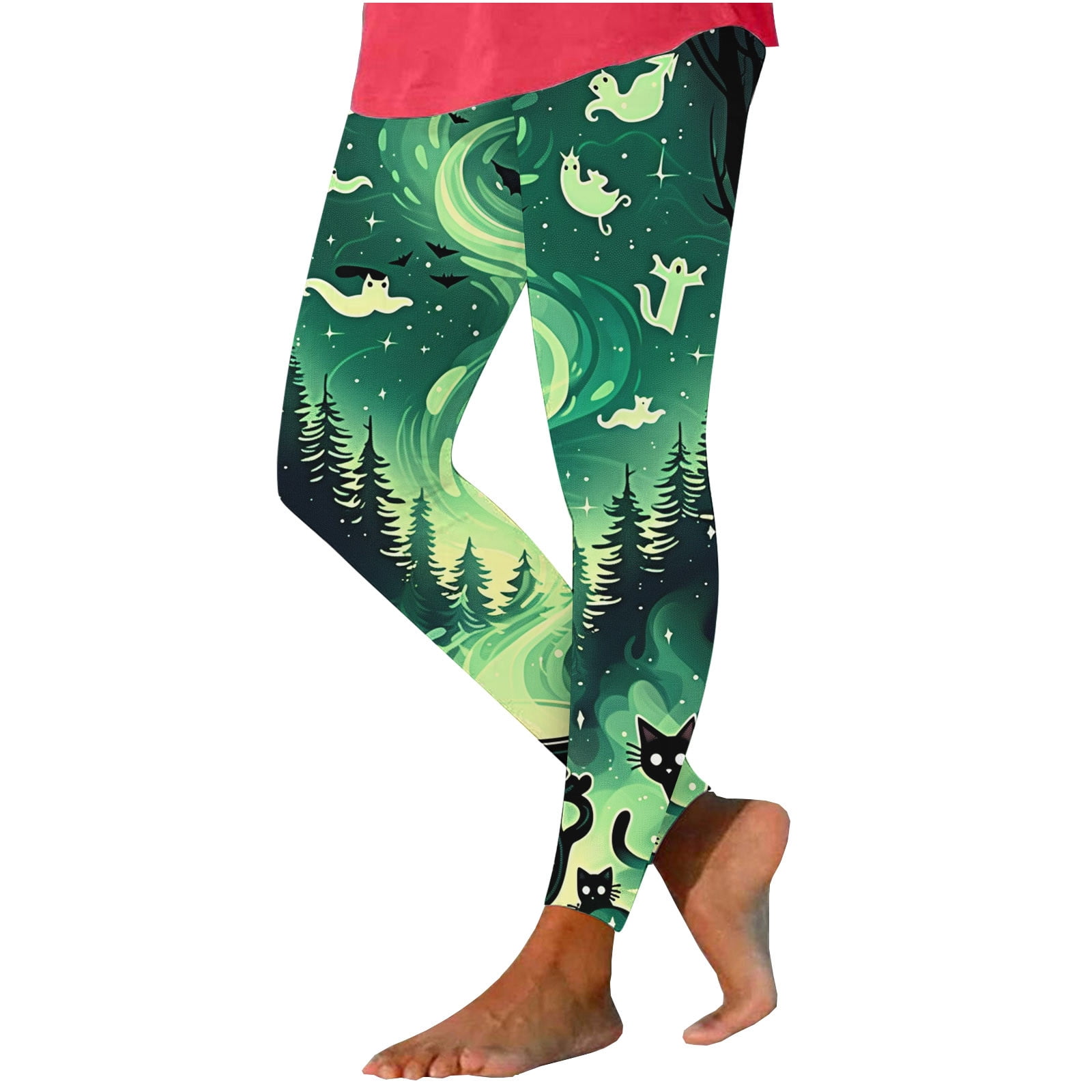 Lime Green Halloween Kawaii Thermal Straight Leg Long Leg Sport Gym ...