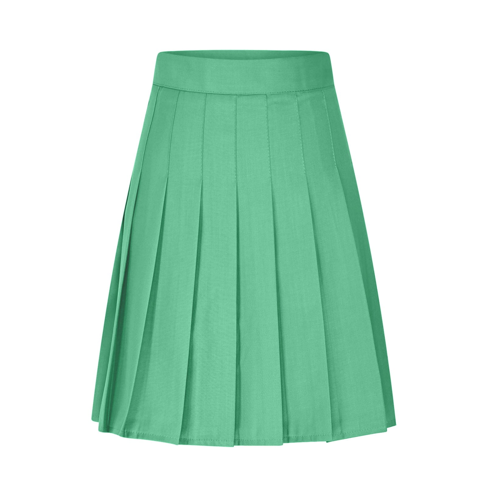 Lime Green Juniors Ruched High Leg A Line Plain Midi Knee Length Loose ...