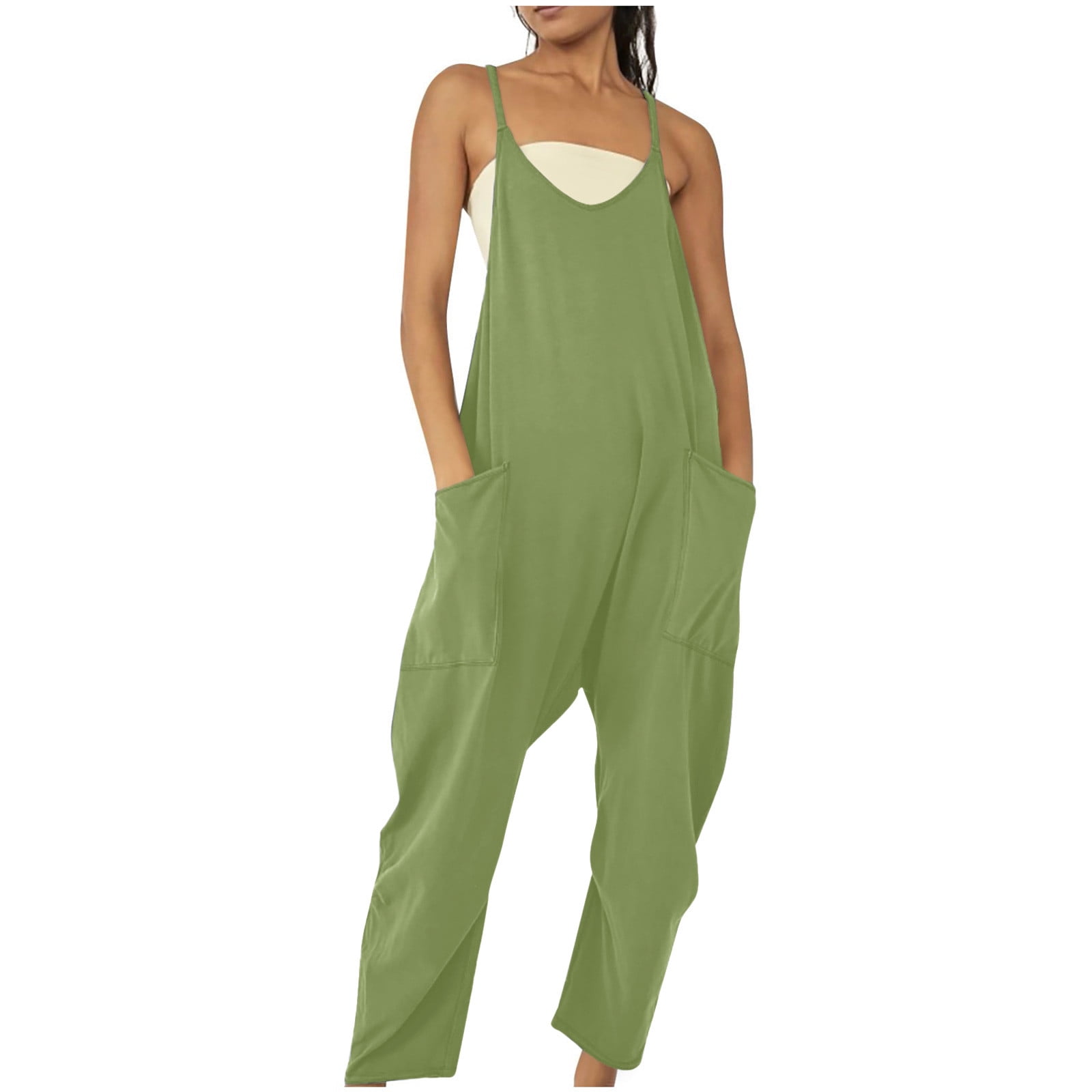 Lime Green Ladies Casual Coveralls Overalls Trousers Pants Unitard for ...
