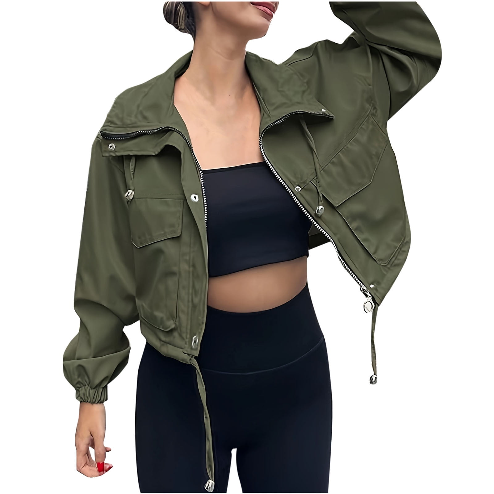 Lime Green Long Sleeve Jackets for Women Winter Fall Loose Fit Brunch ...