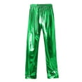 Lime Green Mens Dance Cosplay Straight Leg Elastic Waist Basic Long Leg ...