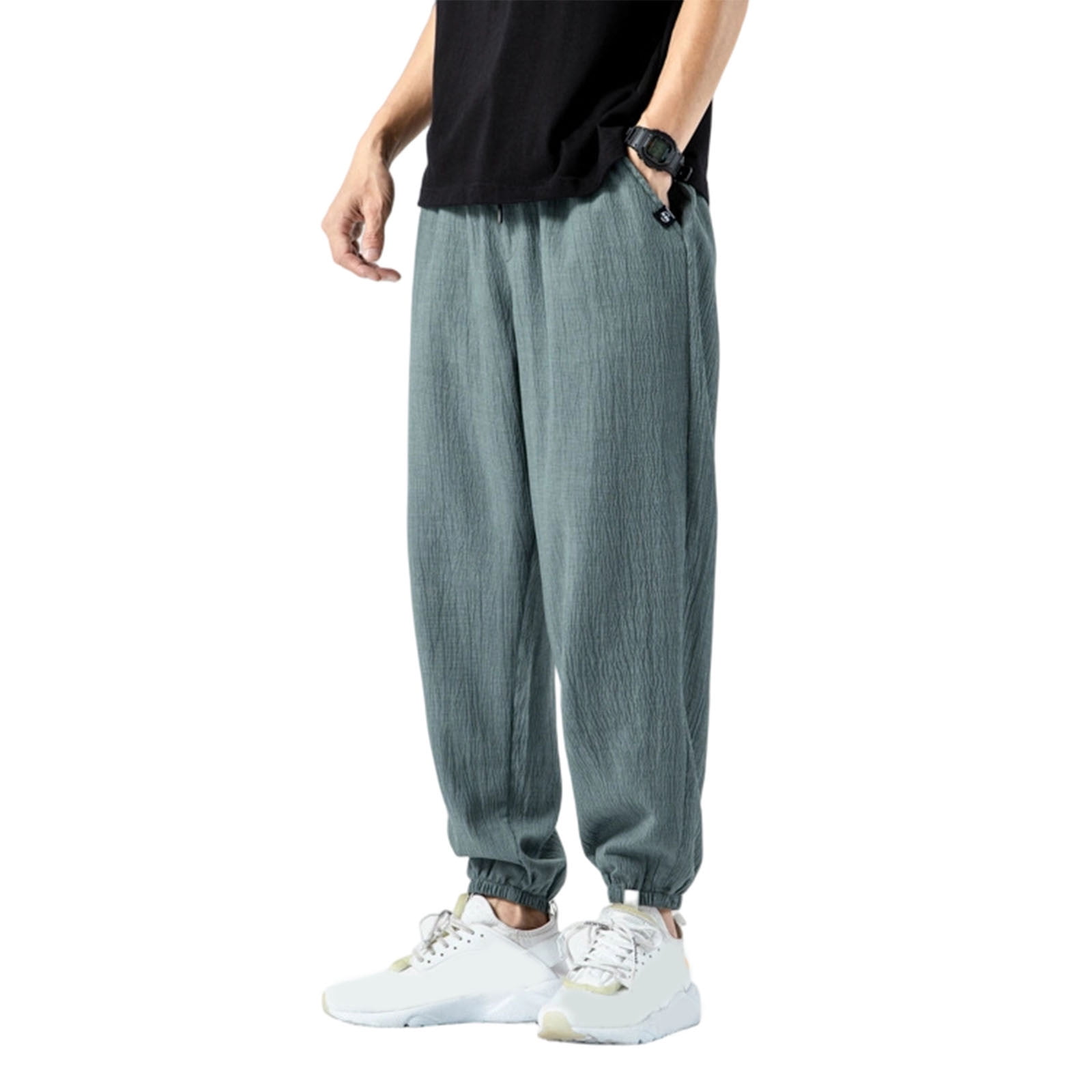 Lime Green Mens Thin Victorian Thermal Thick Loose Fit Pants for Man ...