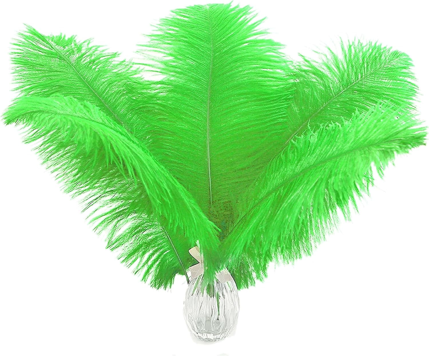 Lime Green Ostrich Feathers - 24Pcs 10-12inch Large Green Ostrich ...