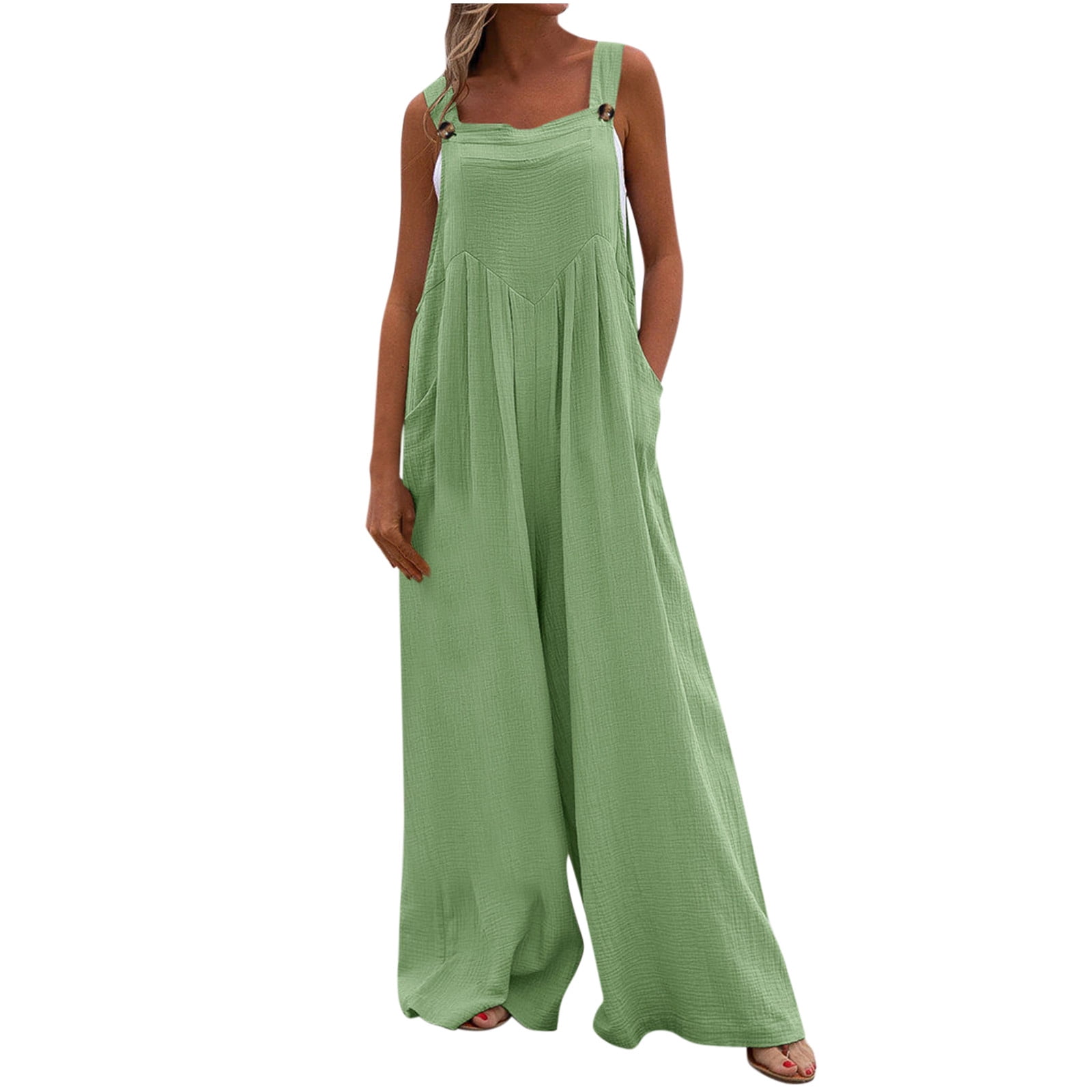 Lime Green Overalls for Women Fall Summer Loose Fit Casual Overall ...