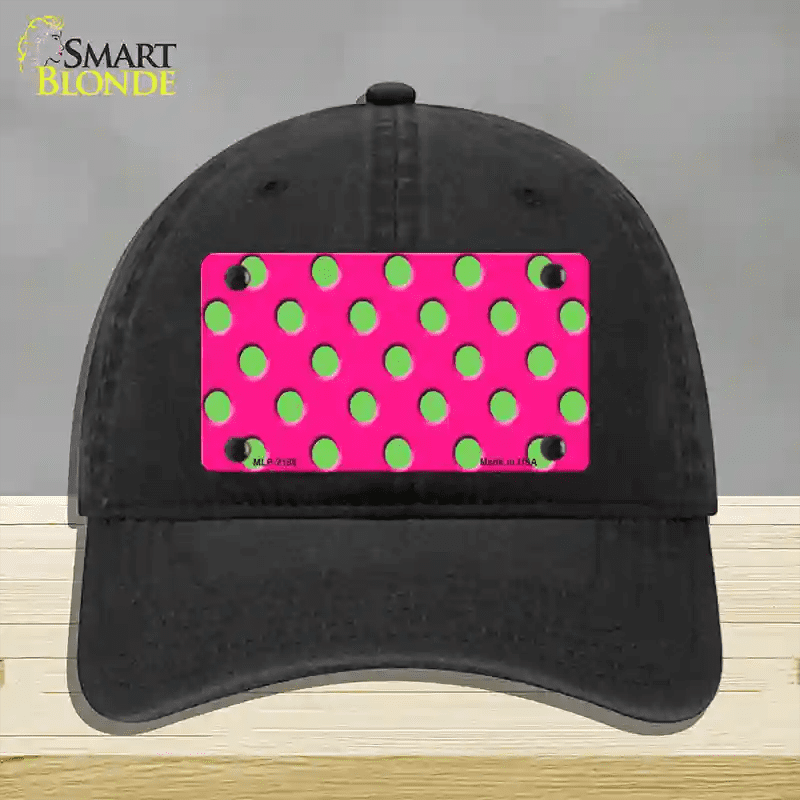 Lime Green Polka Dots Hot Pink Novelty License Plate Hat Unconstructed ...