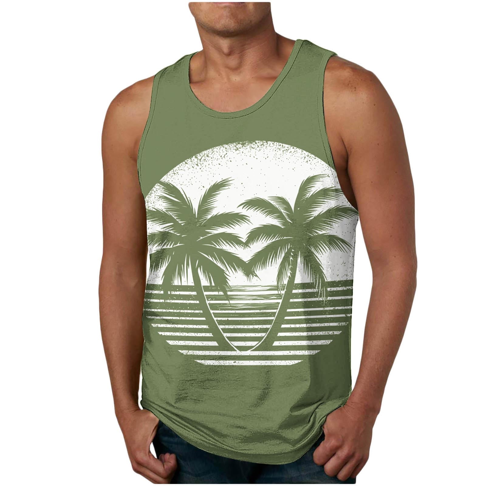 Lime Green Sleeveless Vests for Mens Fall Summer Crew Neck Spandex ...