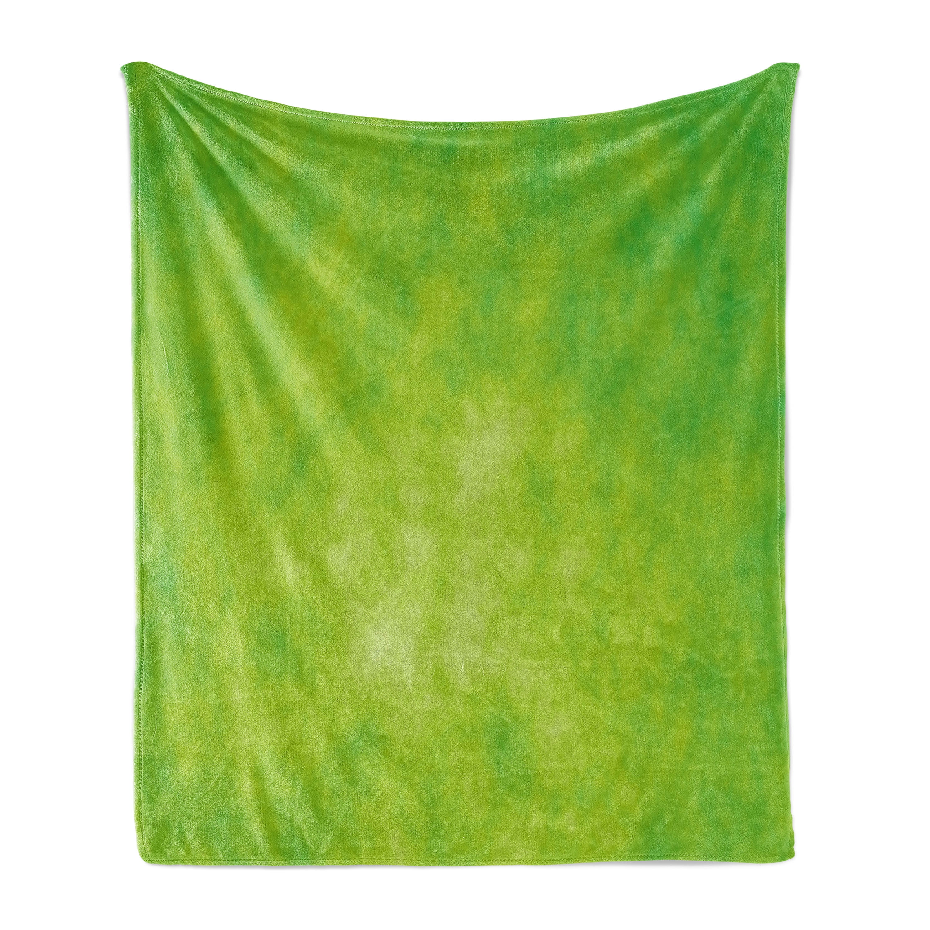 Lime Green Soft Flannel Fleece Throw Blanket, Cloudy Shade of Color ...