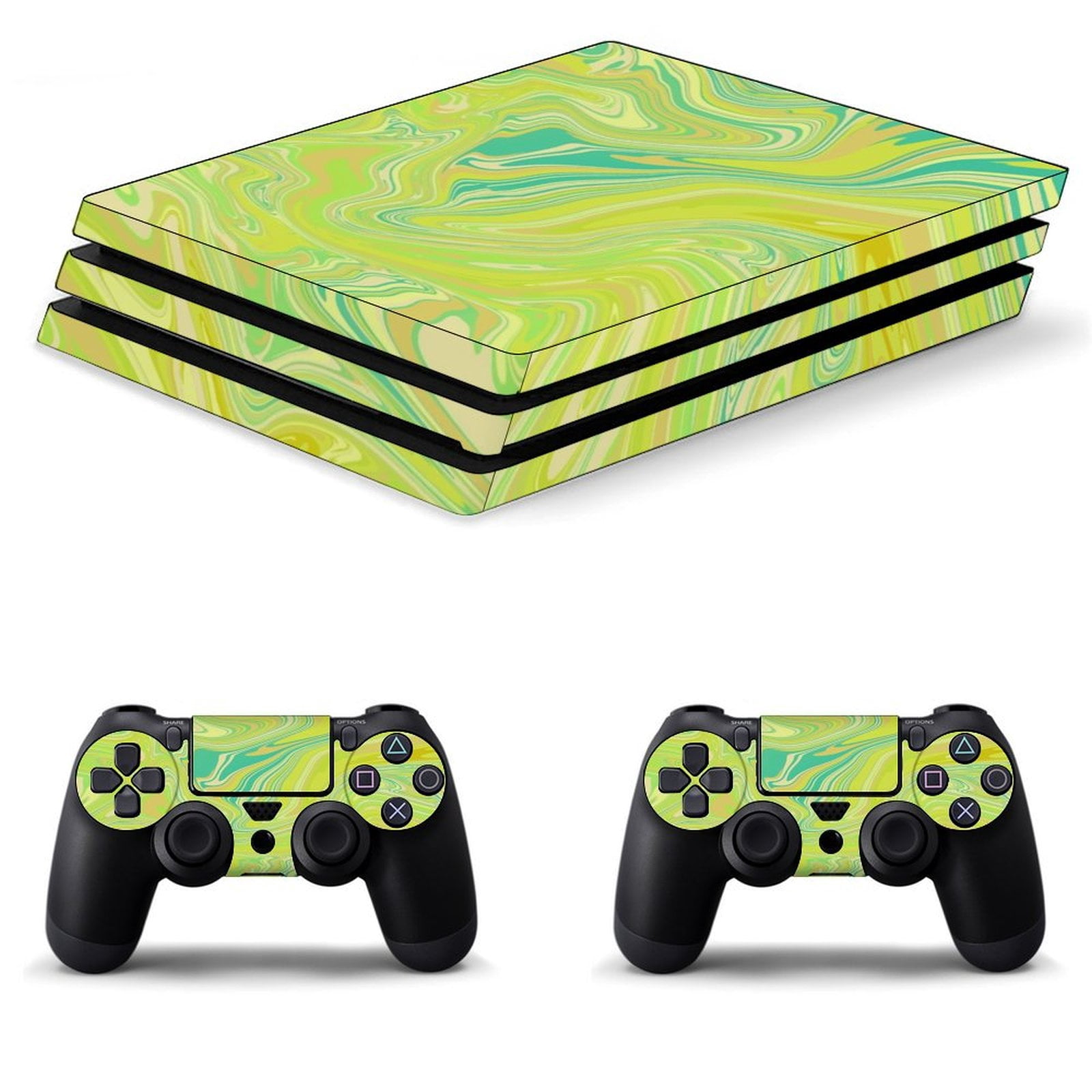 Lime Green Swirls PS4/PS4 Pro/PS4 Slim Skin Sticker For Console And ...