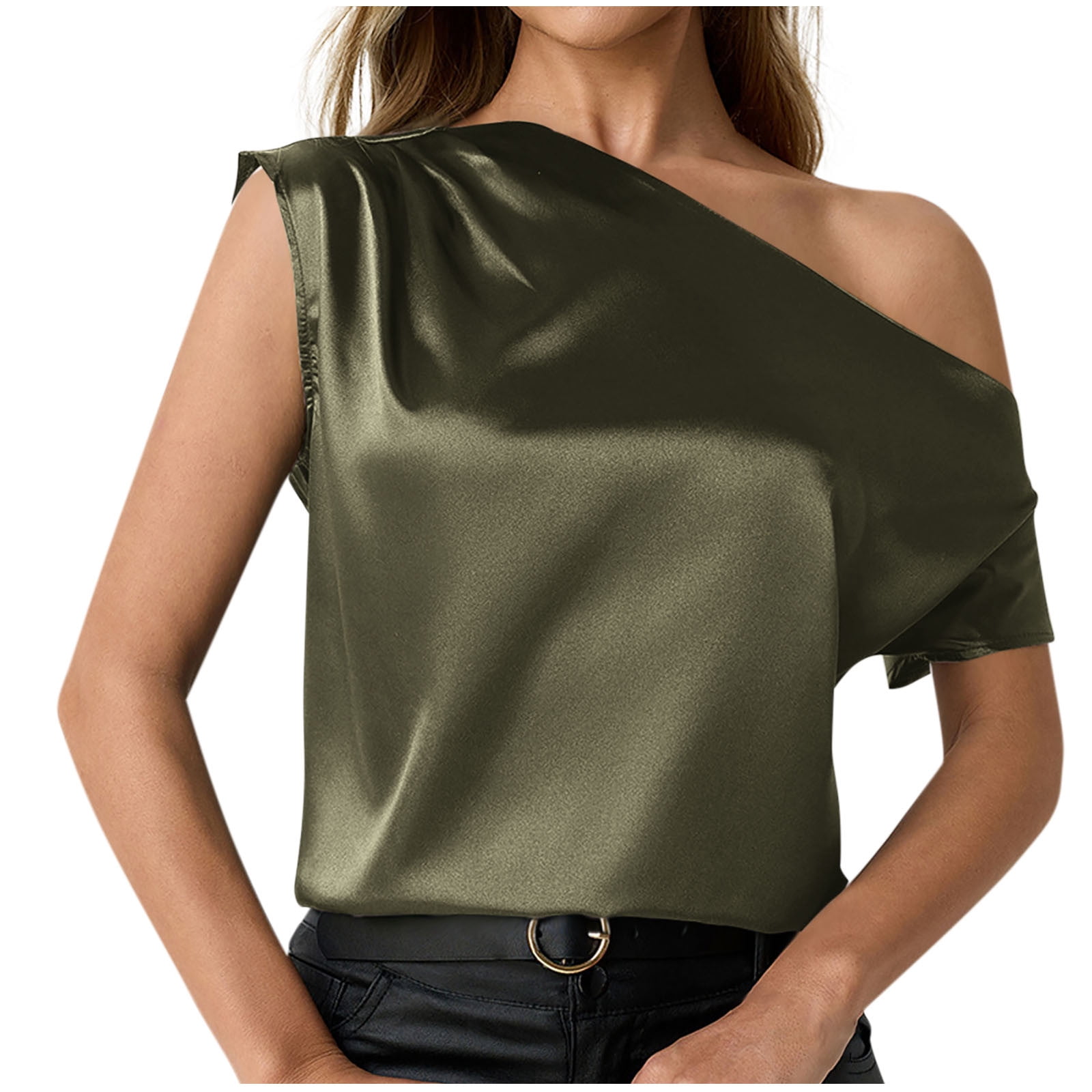 Lime Green Tops for Women Fall Summer Sleeveless Short Sleeve One ...