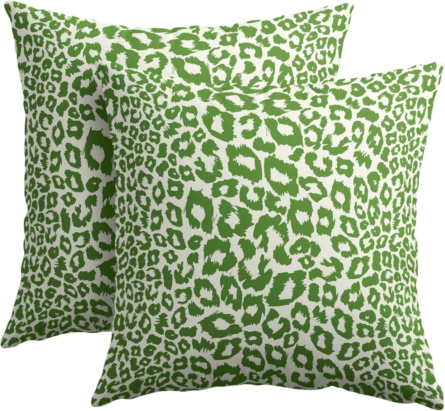 Customer reviews for Lime Green White Leopard Print Pillow Covers 18x18 ...