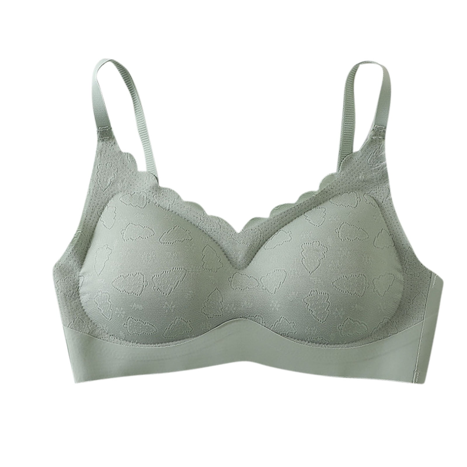 Lime Green Women Seamless No Underwire Plain Color Block Bralette ...