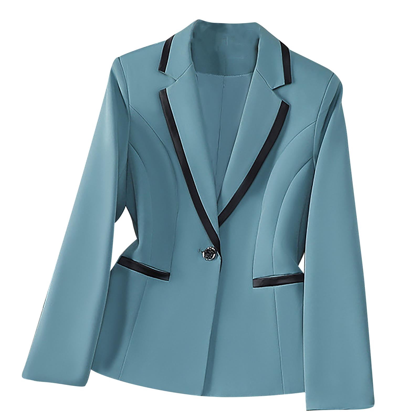 Lime Green Work Office Dressy Lounge Button Blazers for Women Fall ...