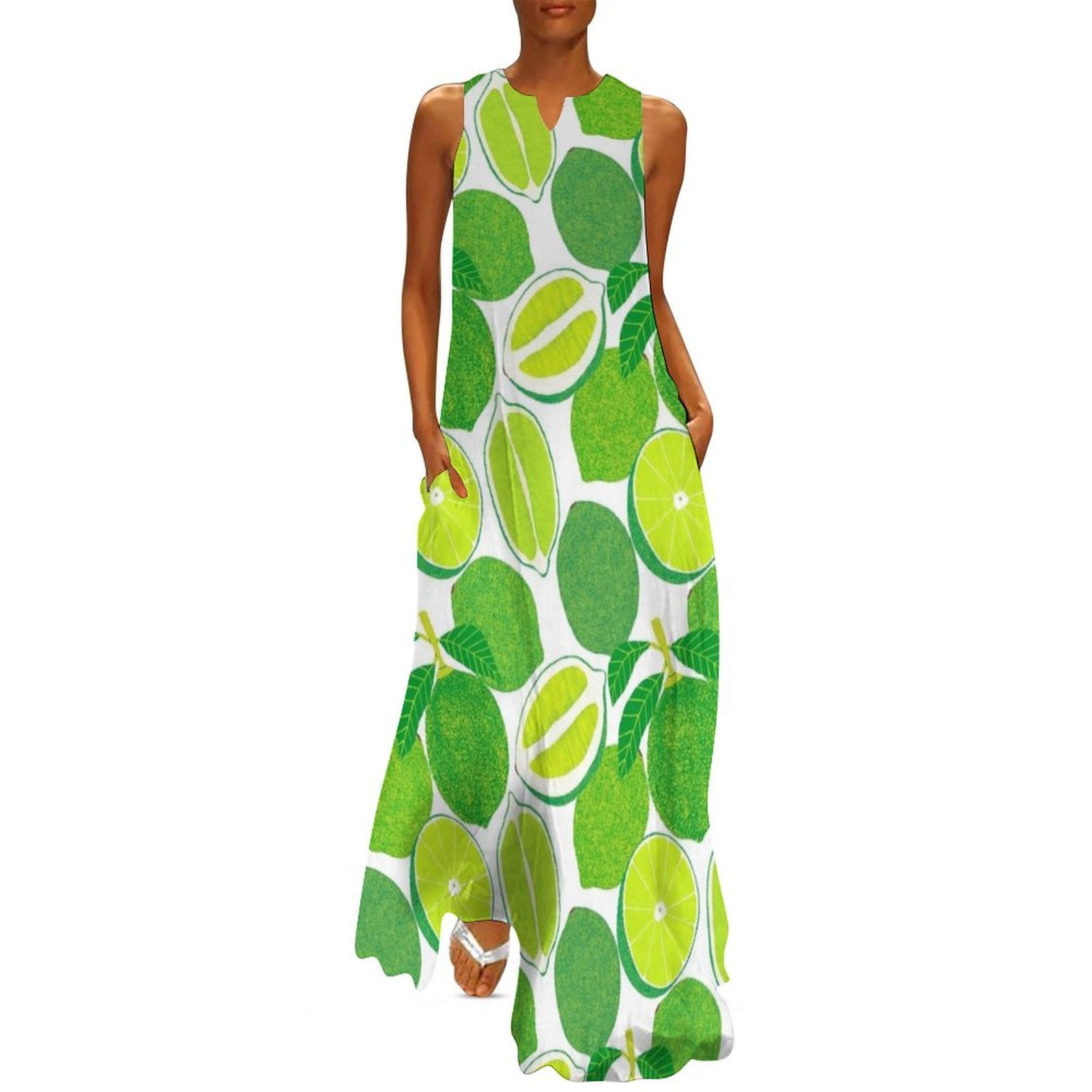 Lime Harvest Long Dress Elegant gown wom's summer clothing02 Dress ...
