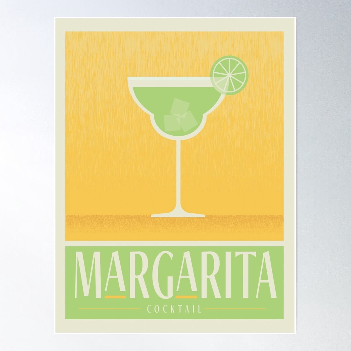Lime Margarita Cocktail Vintage Poster Design With Different Glass And ...