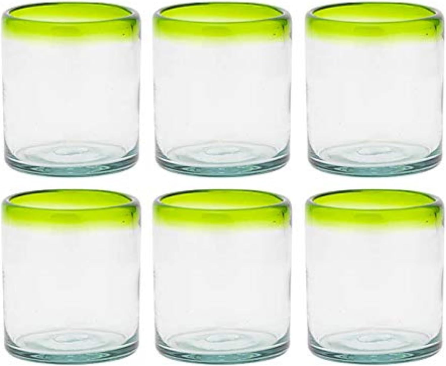 Lime Rim Double Old Fashioned Glass | Set of 6 | Authentic Mexican ...